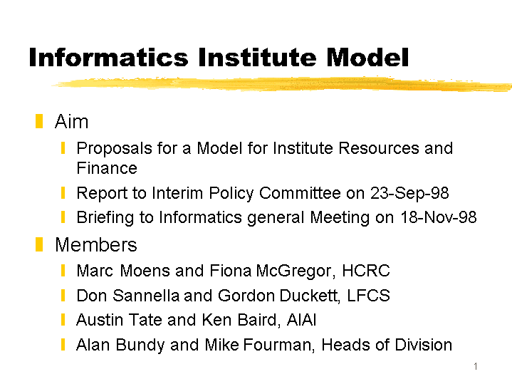 Informatics Institute Model